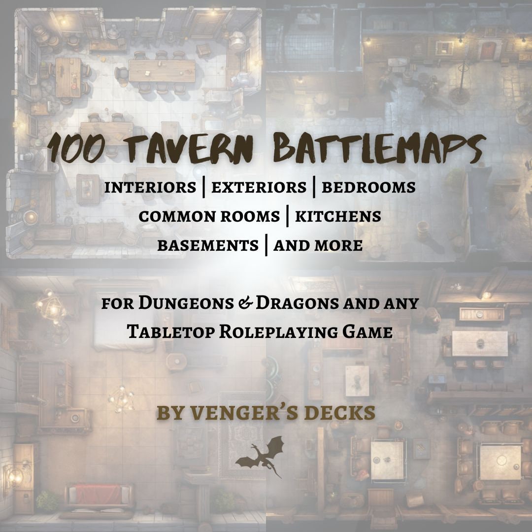 The Tavern - 100 Battlemaps Pack - Tavern Maps Bundle - Tabletop ...