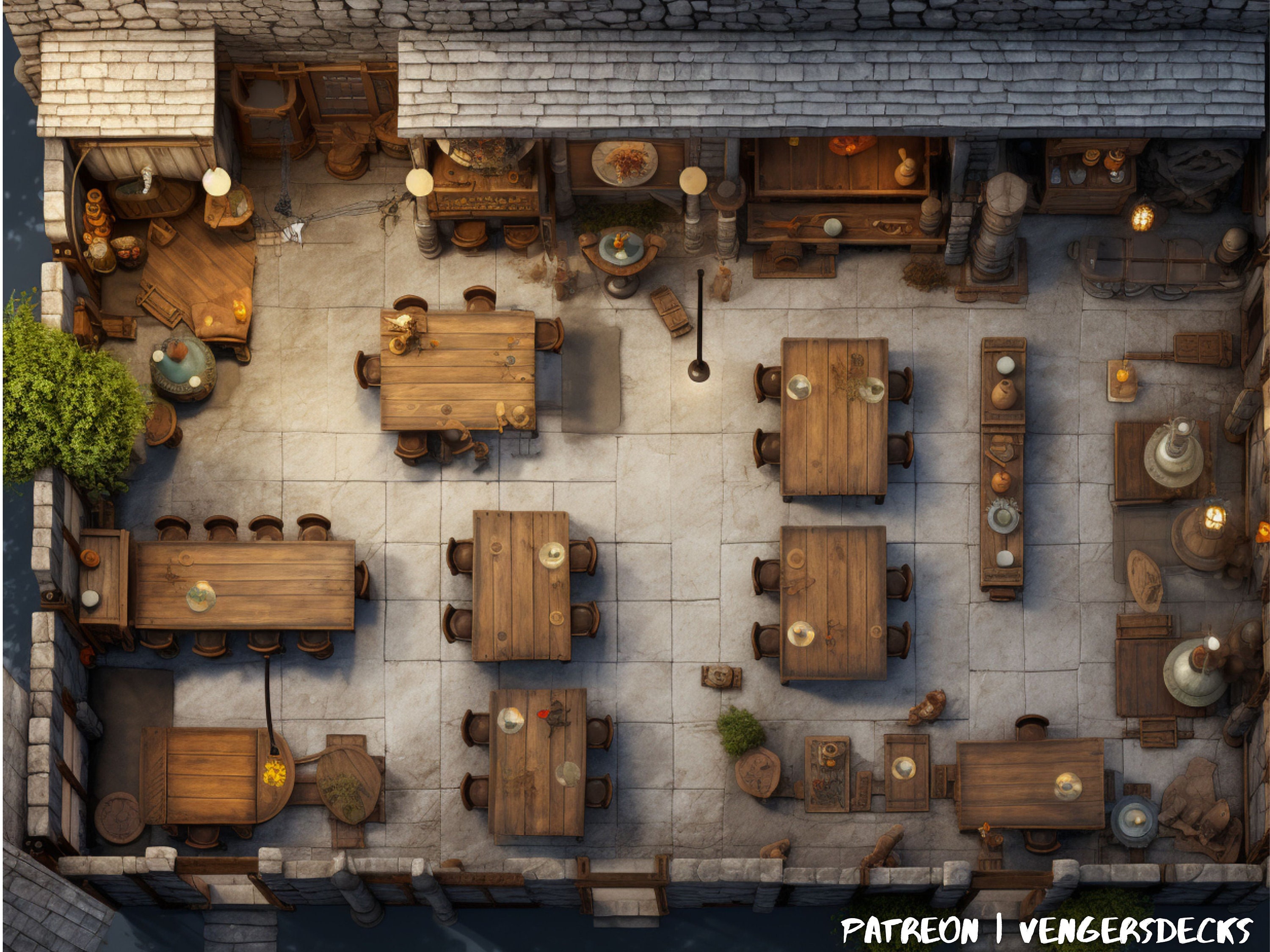 The Tavern 100 Battlemaps Pack Tavern Maps Bundle Tabletop Roleplaying Game Dnd TTRPG ...