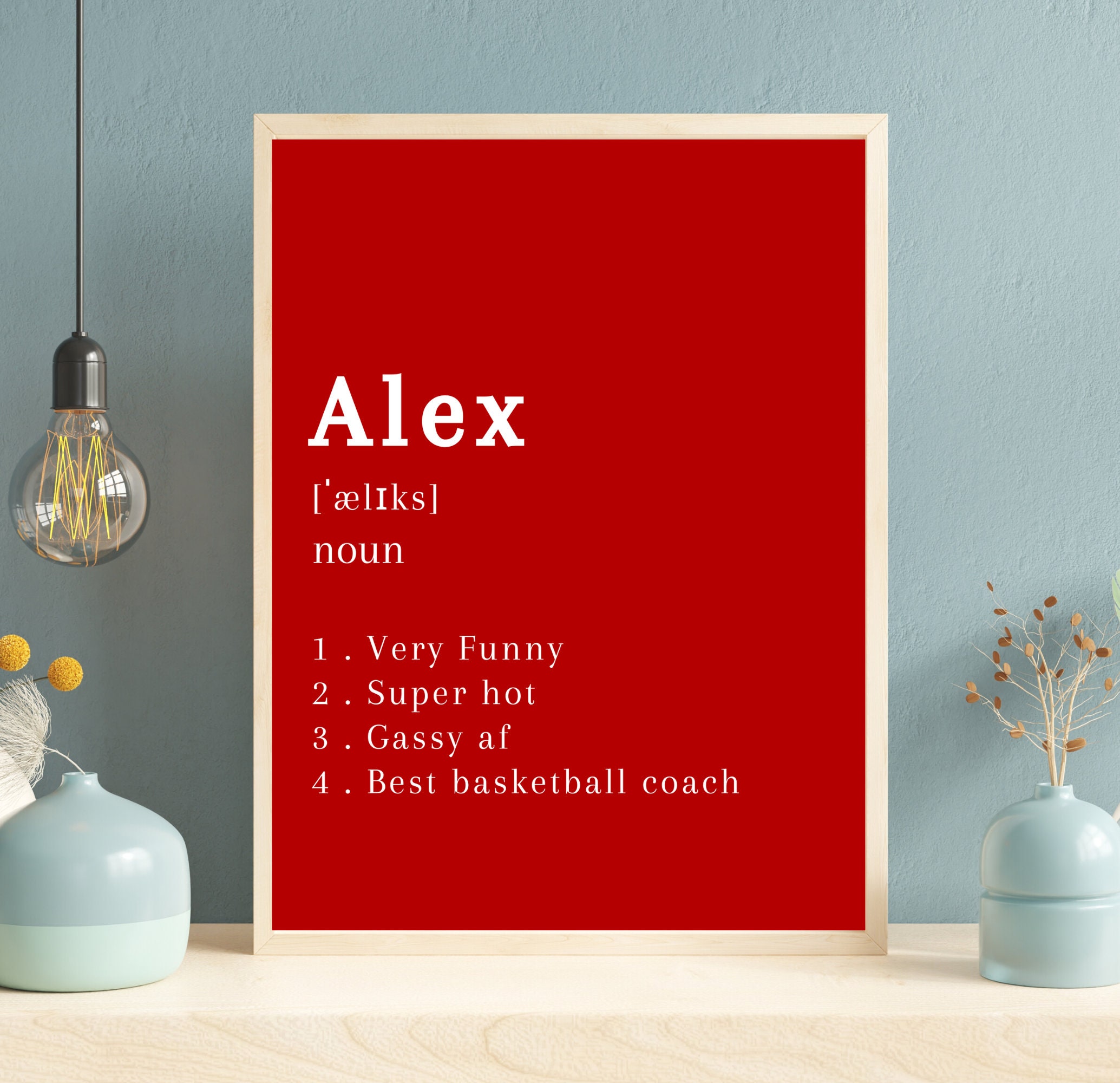 Personalized Name Definition Art Print, Valentine's Day Gift (digital ...
