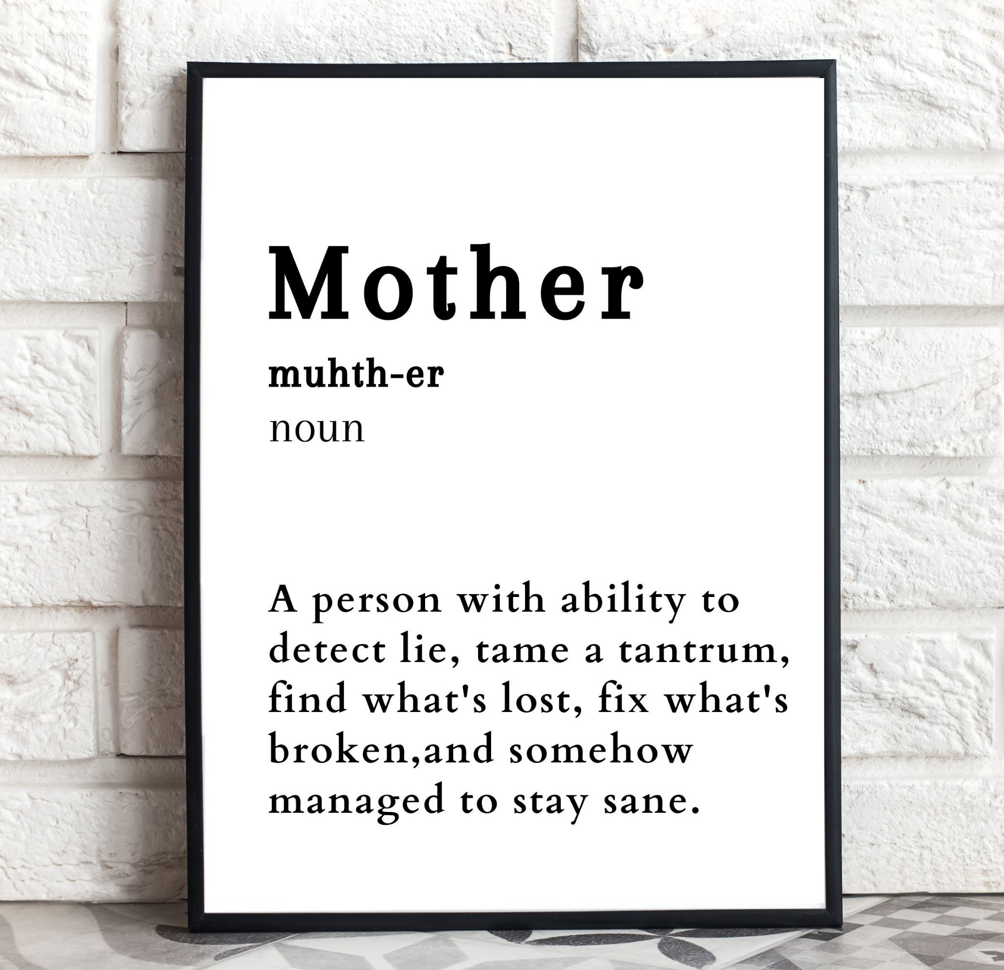 Funny Mother Definition Wall Art/mother Day Decor/gift for Mom/red Wall ...