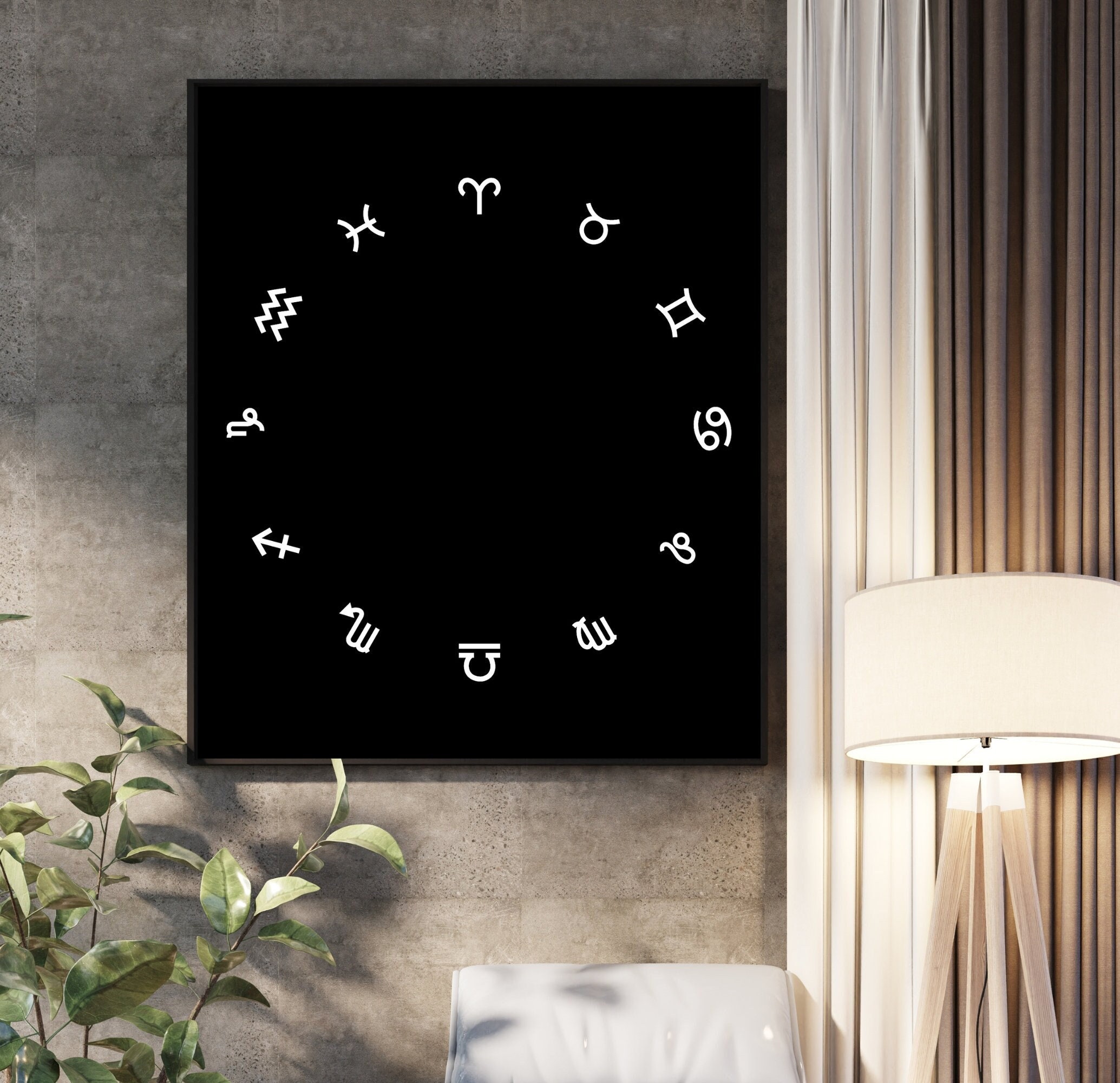Zodiac Sign Printable Black Wall Art/zodiac Wall Print/zodiac Poster ...
