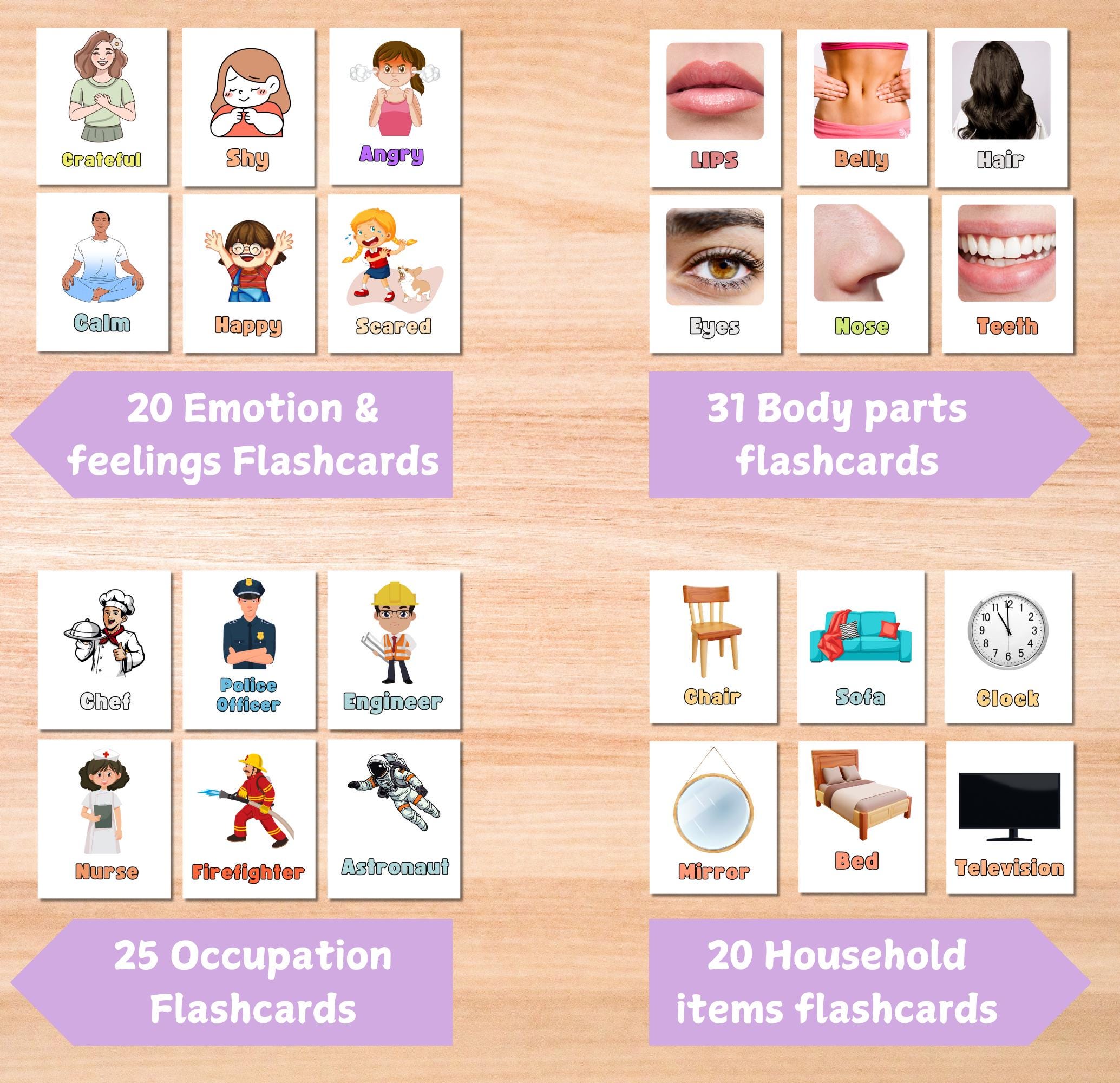 400+ Flashcards Preschool, Montessori Flashcard Bundle, Printable Card ...