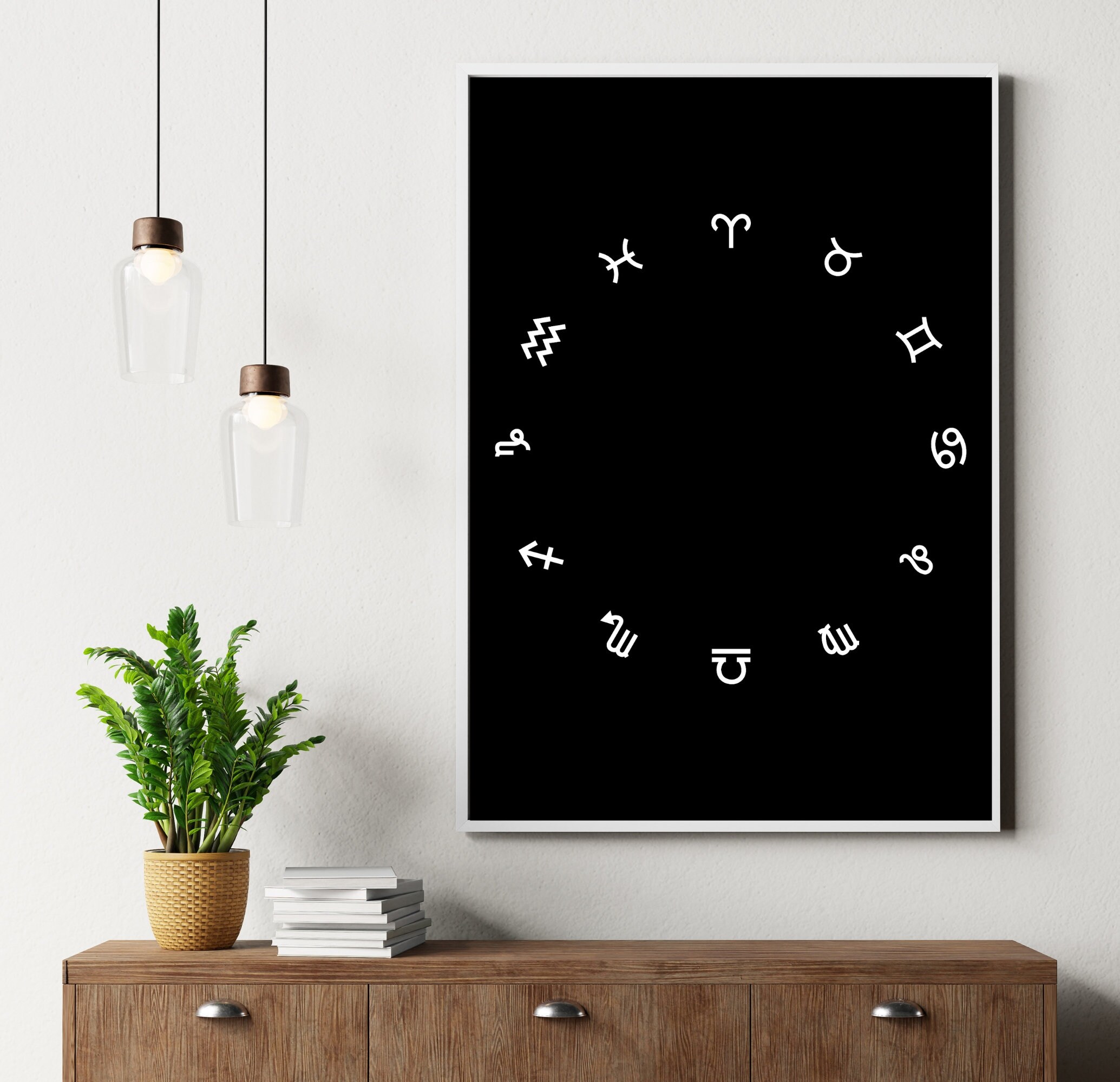 Zodiac Sign Printable Black Wall Art/zodiac Wall Print/zodiac Poster ...
