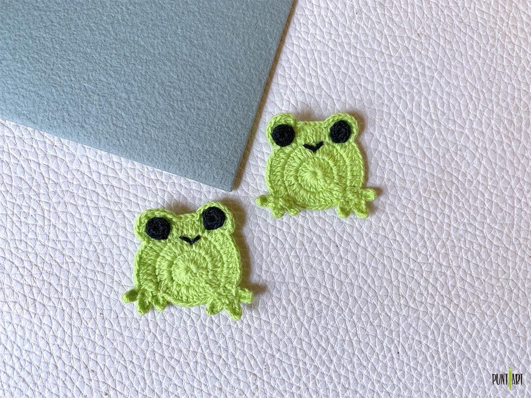 Crochet Frog Appliqué, Animals. Crochet Frog Appliqué, Animal Motifs ...