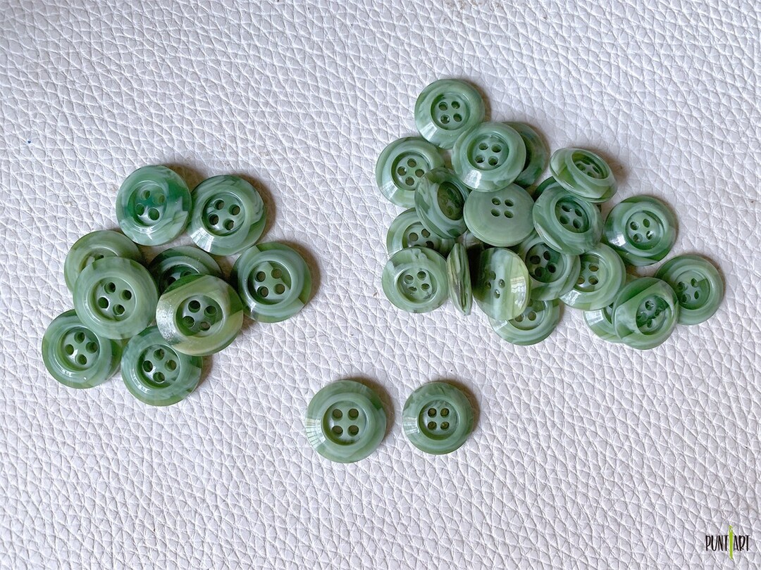 Vintage Green Marble Effect Buttons 18-20mm - Etsy