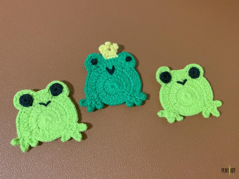 Crochet Frog Appliqué, Animals. Crochet Frog Appliqué, Animal Motifs ...
