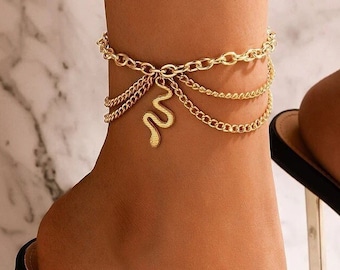 Snake Chain Anklet - Etsy