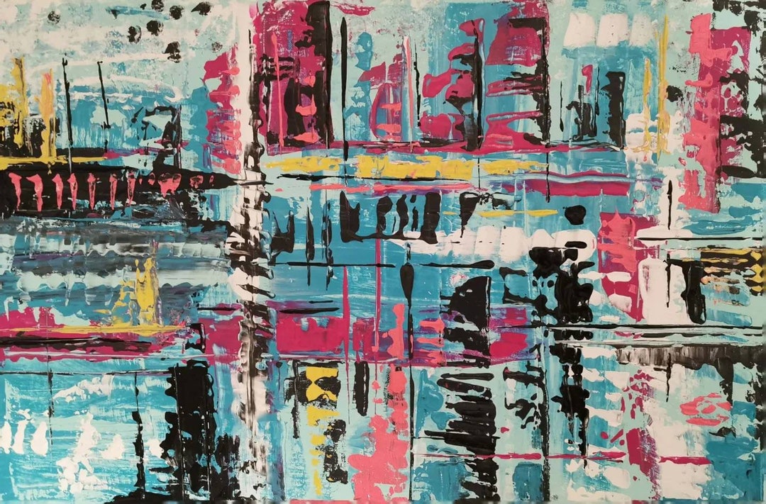 Original Abstract Art - the Flirt - Romantic Beautiful Acrylic Painting ...