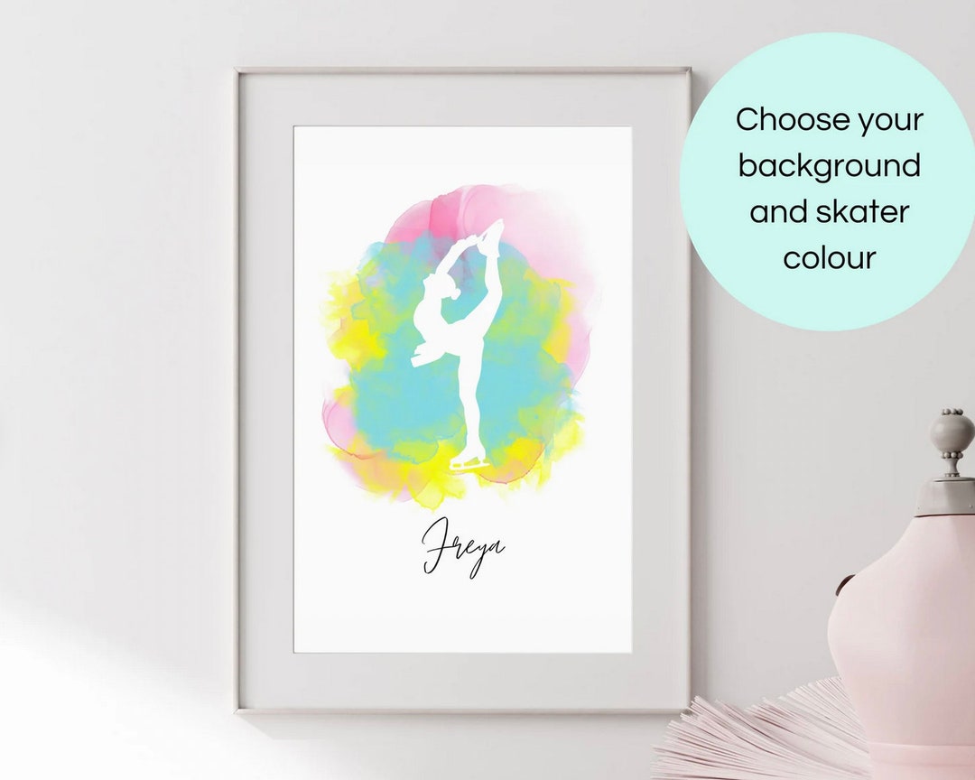 Personalized Figure Skating Print: Watercolor Ice Skater Gift - Etsy