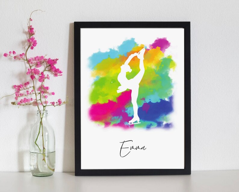 Personalized Figure Skating Print: Watercolor Ice Skater Gift - Etsy
