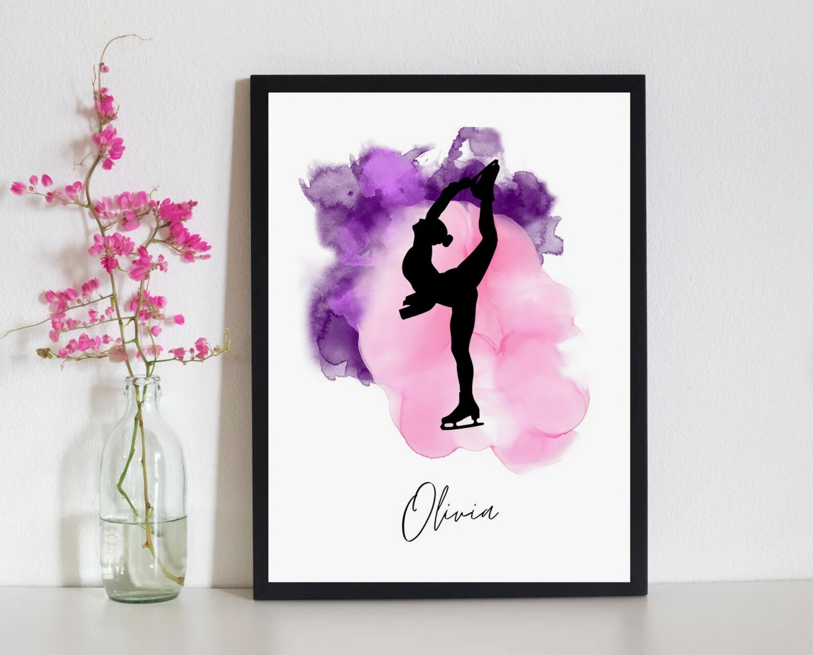 Personalized Figure Skating Print: Watercolor Ice Skater Gift - Etsy