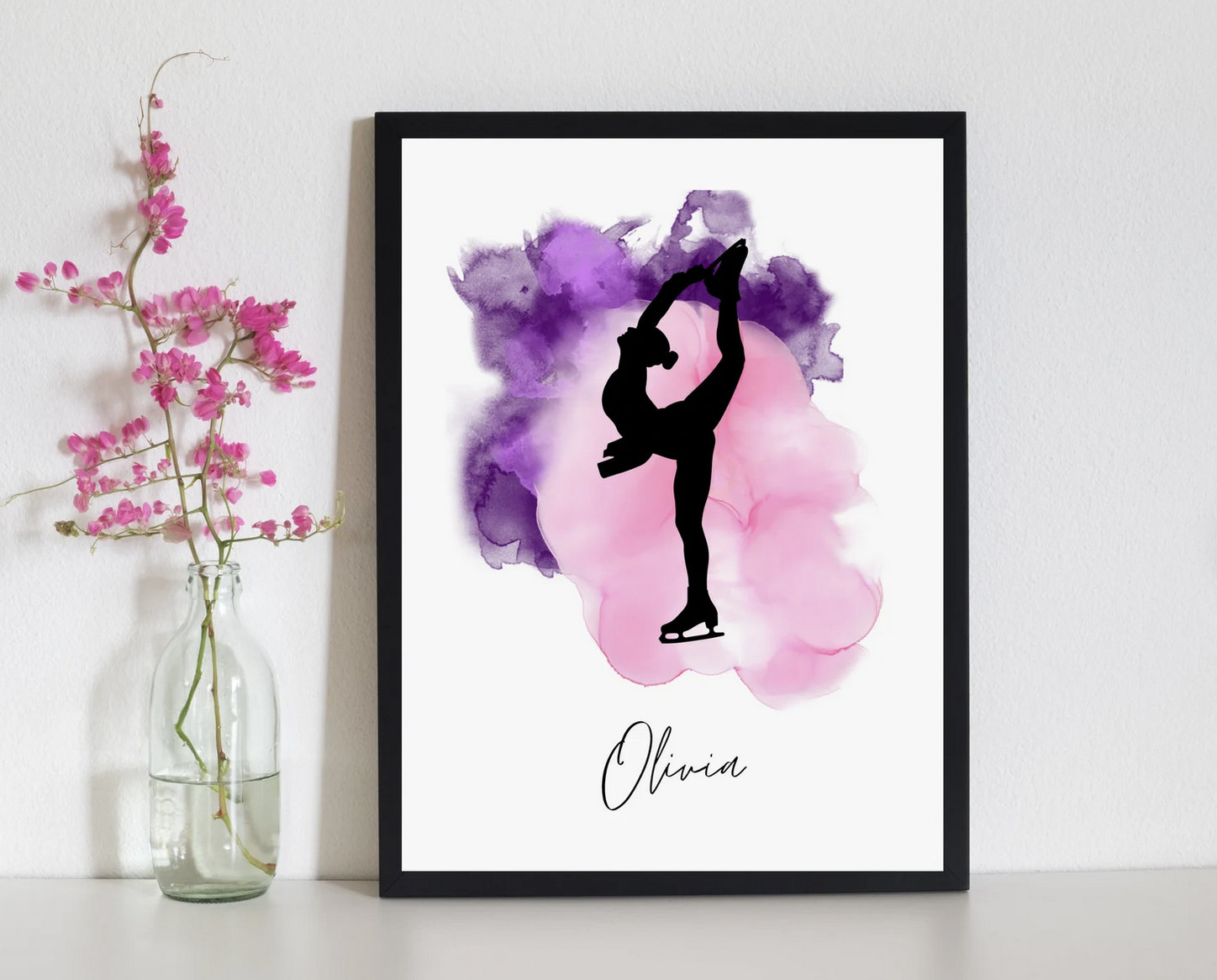 Personalized Figure Skating Print: Watercolor Ice Skater Gift - Etsy