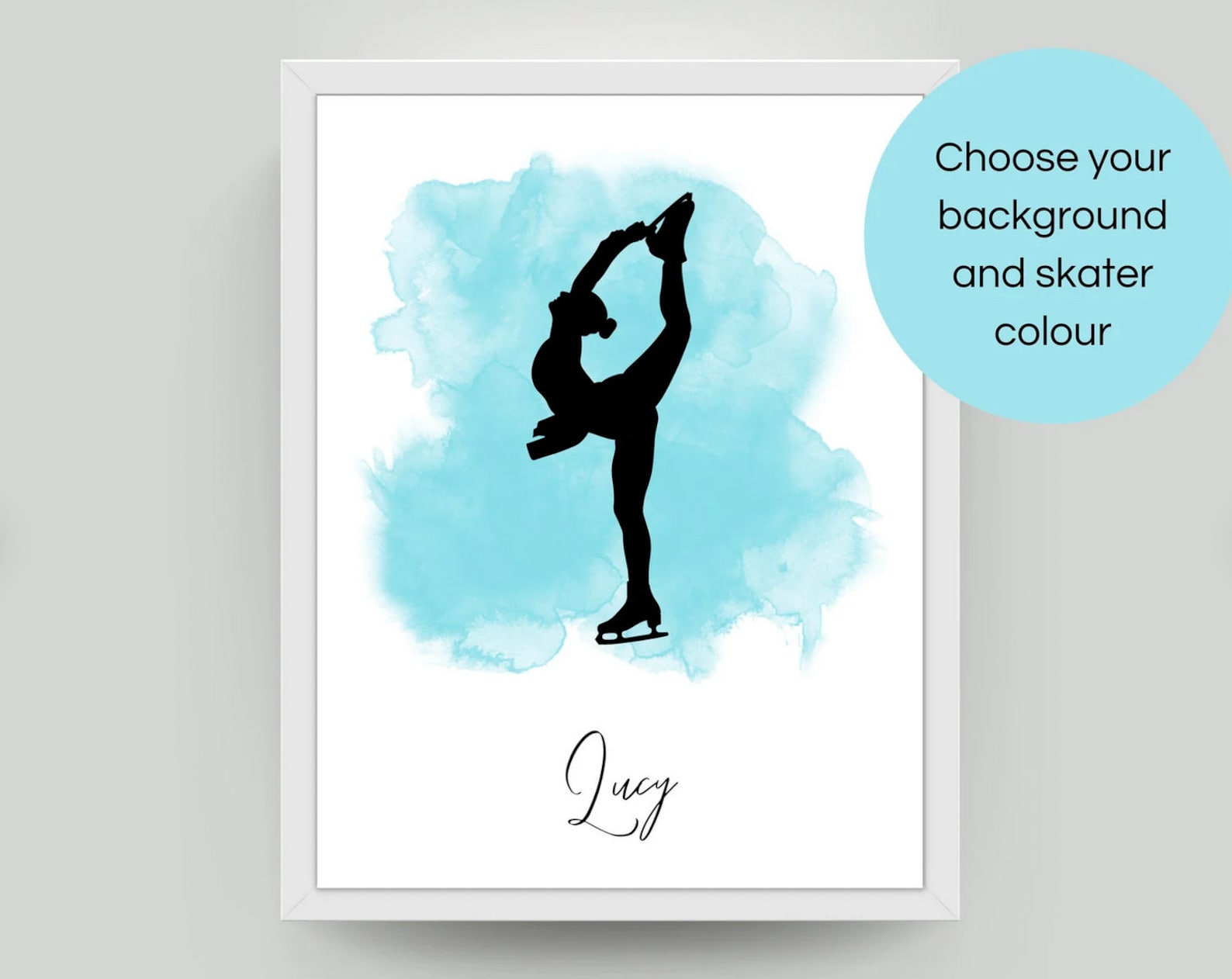 Personalized Figure Skating Print: Watercolor Ice Skater Gift - Etsy