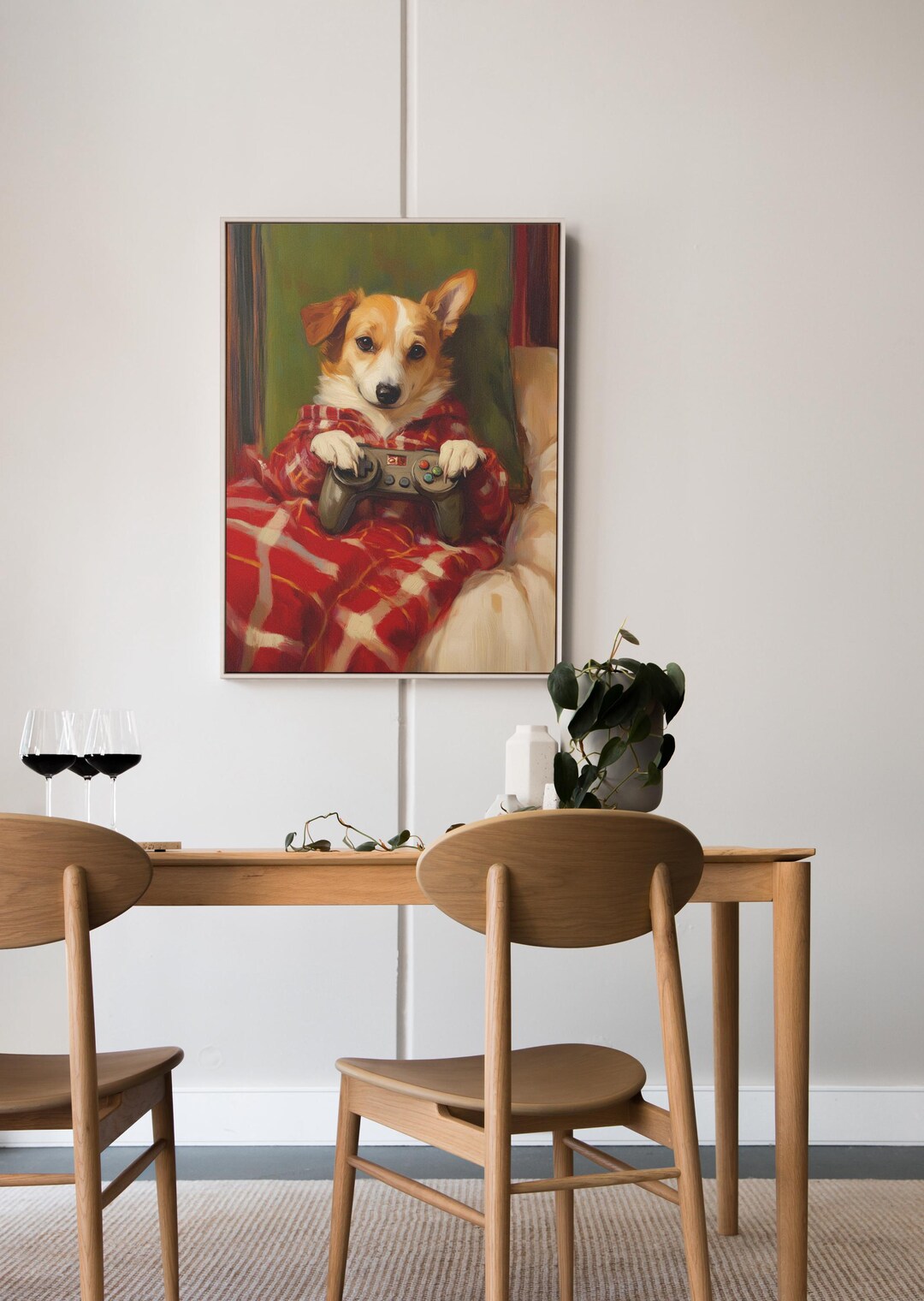 Gamer Dog Portrait | Gaming Room Wall Decor | Digital Download PNG ...