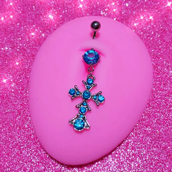 Cross Navel Ring - Etsy