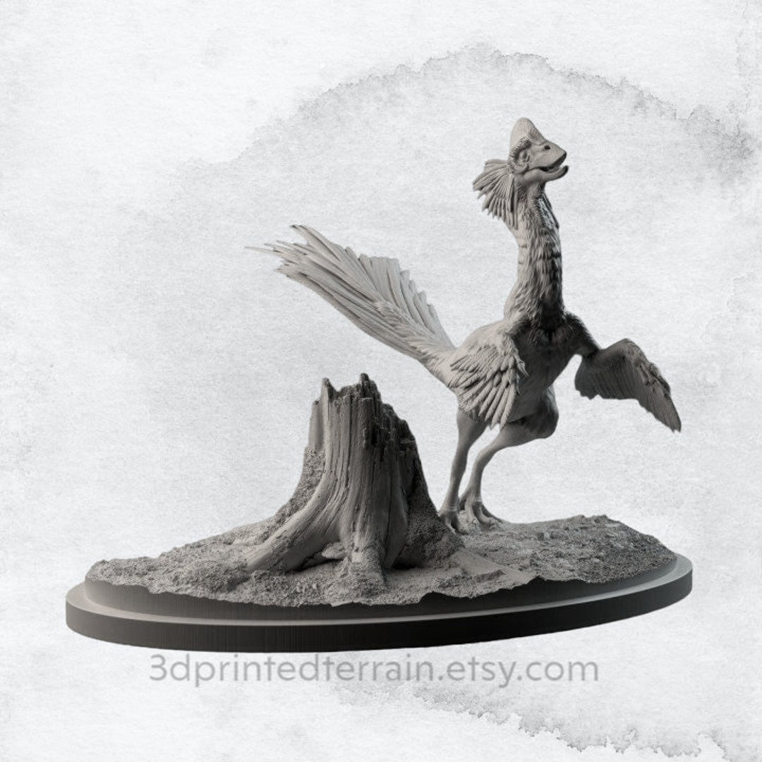 Anzu on a Scenic Base Sculpture of Bird-like Dinosaur - Etsy