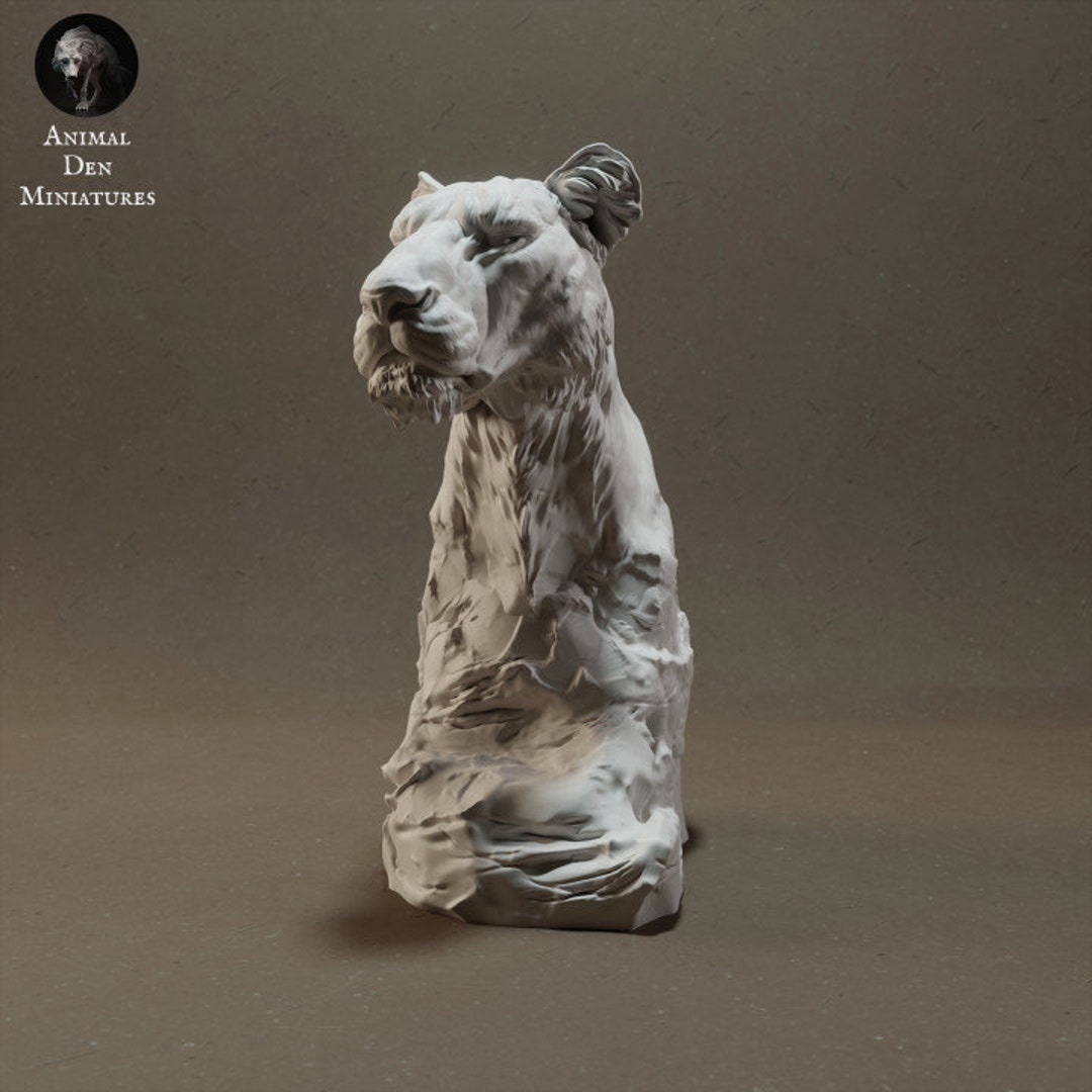 Lioness Bust Realistic Sculpture - Etsy