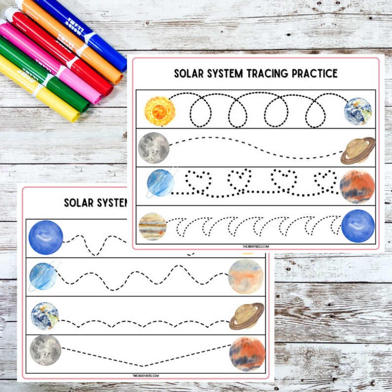 Solar System Tracing • Solar System Learning • Planets Printable ...
