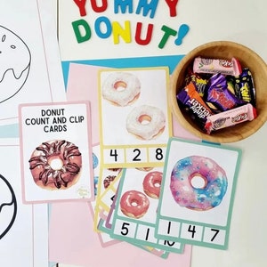 Donut Count and Clip Flashcards Printable • Preschool Printable ...