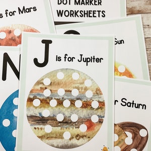 Solar System Dot Marker Worksheets • Solar System Learning • Planets ...