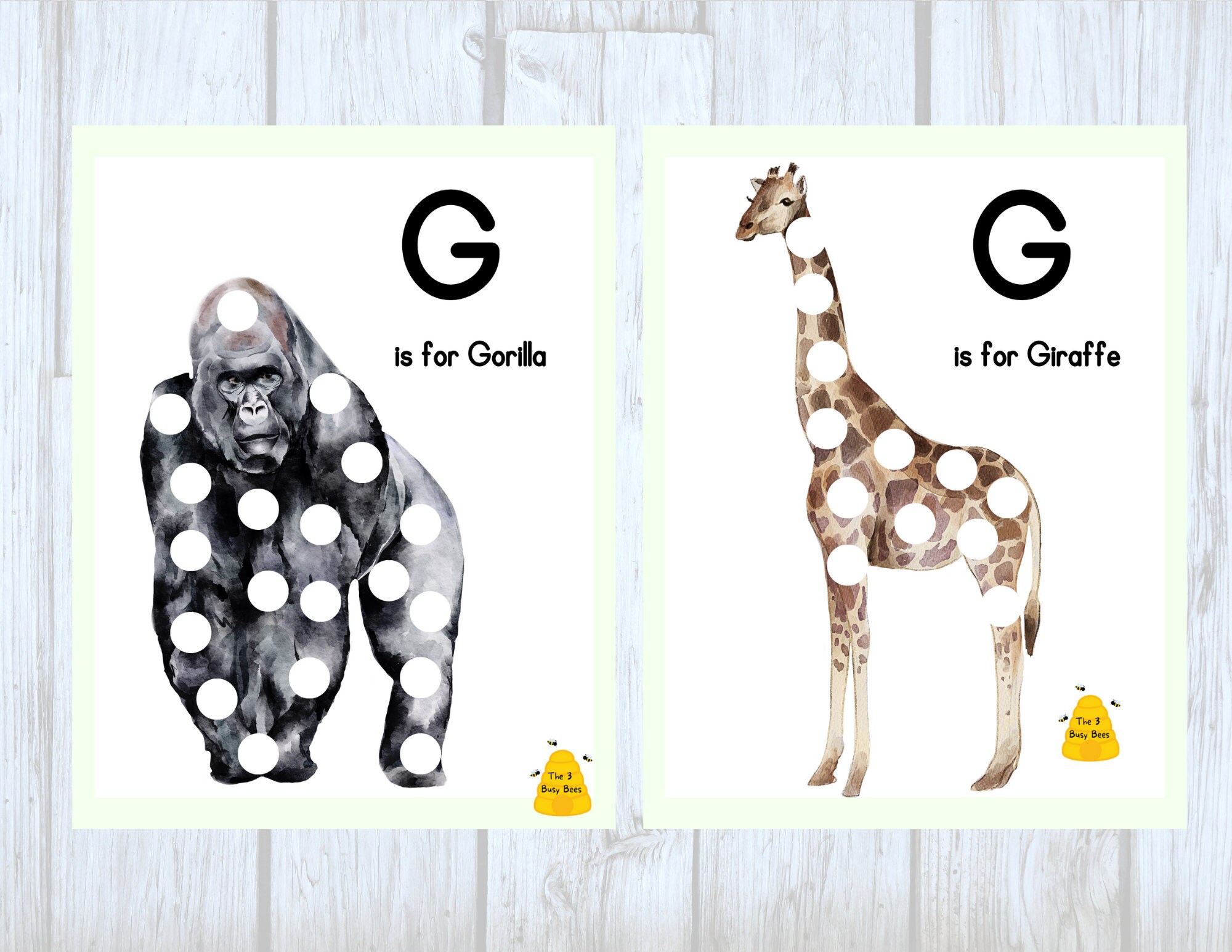 Zoo Animals Dot Marker Sheets Montessori Printable Do-a-dots Busy ...