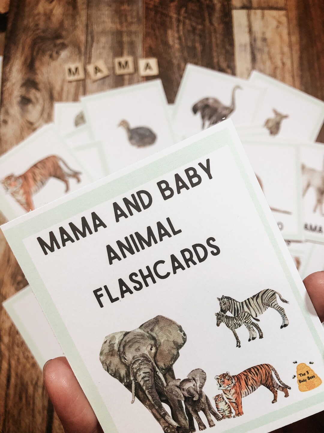 Mama and Baby Animal Flash Cards Montessori Printable Educational ...
