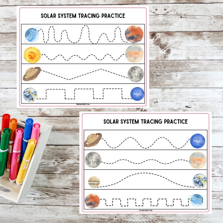 Solar System Tracing • Solar System Learning • Planets Printable ...