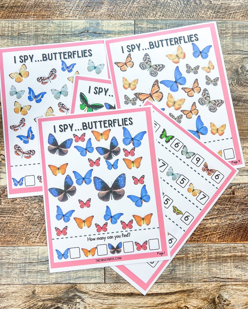 Butterfly I Spy Printable Insect Learning Mini Beasts - Etsy