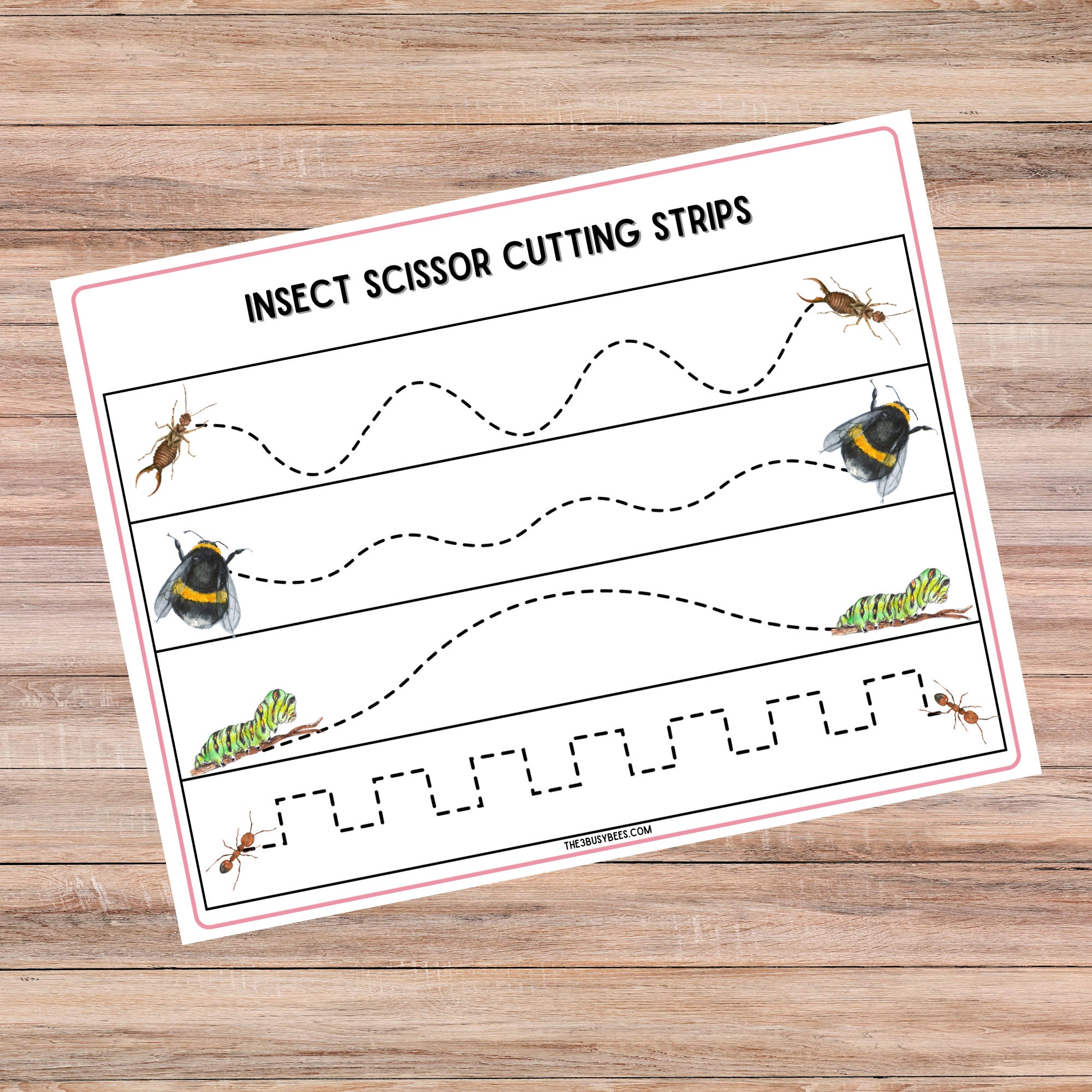 Insect Scissor Cutting Strips • Preschool Scissor Practice • Mini ...