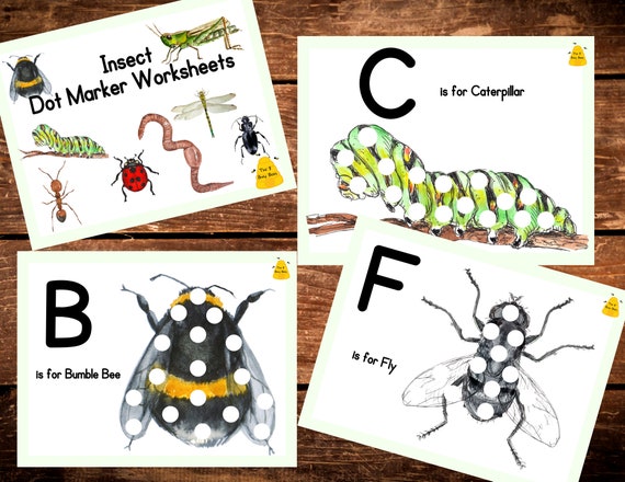 Insect Dot Marker Sheets Montessori Printable Do-a-dots | Etsy