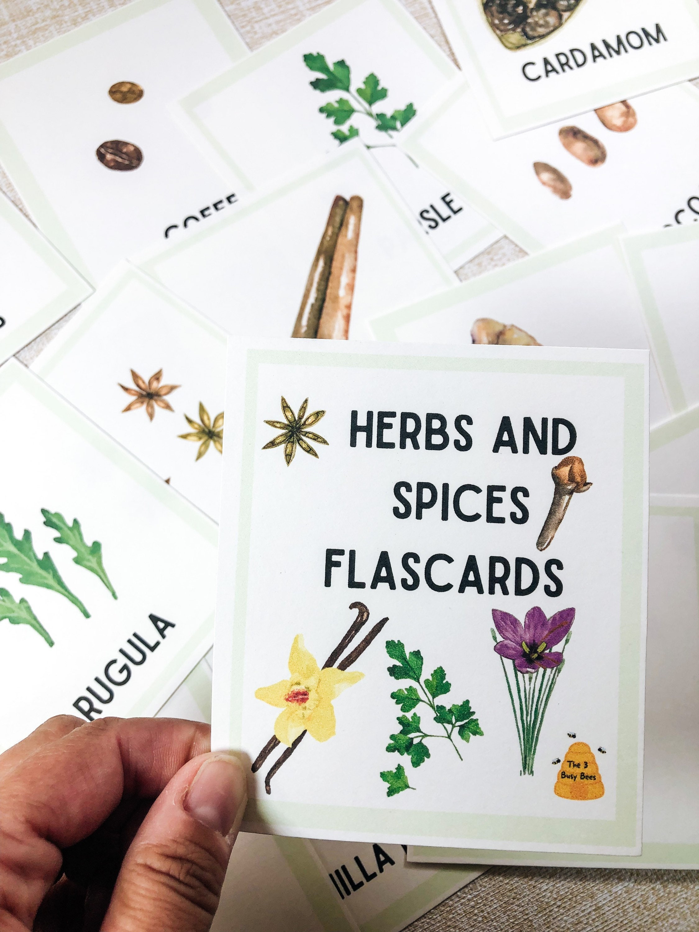 Herbs and Spices Flash Cards Printable • Preschool Printable • Crunchy ...