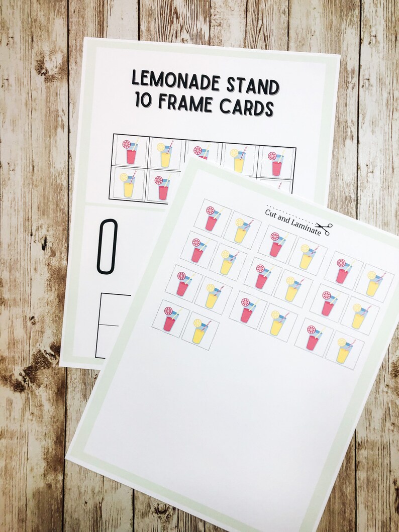 Lemonade 10 Frame Cards Printable Lemonade Number Learning - Etsy