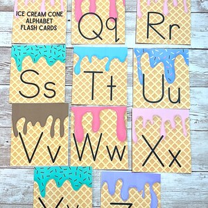 Ice Cream Cone Alphabet Flash Cards • Preschool Printable • Letter ...
