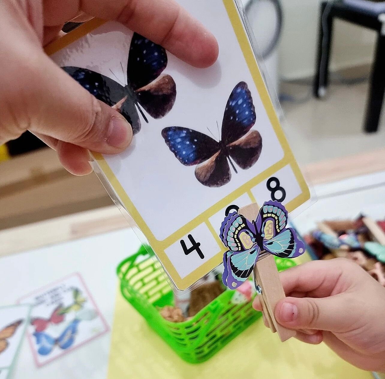 Butterfly Count and Clip Cards • Montessori Printable • Butterfly Study ...