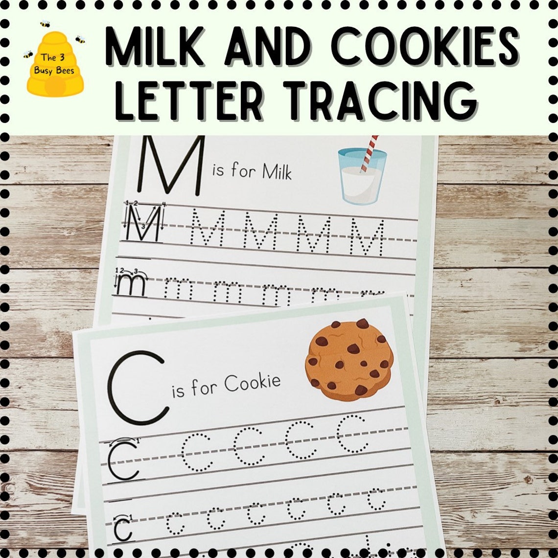 Milk and Cookies Letter and Word Tracing • Letter M Tracing • Preschool ...