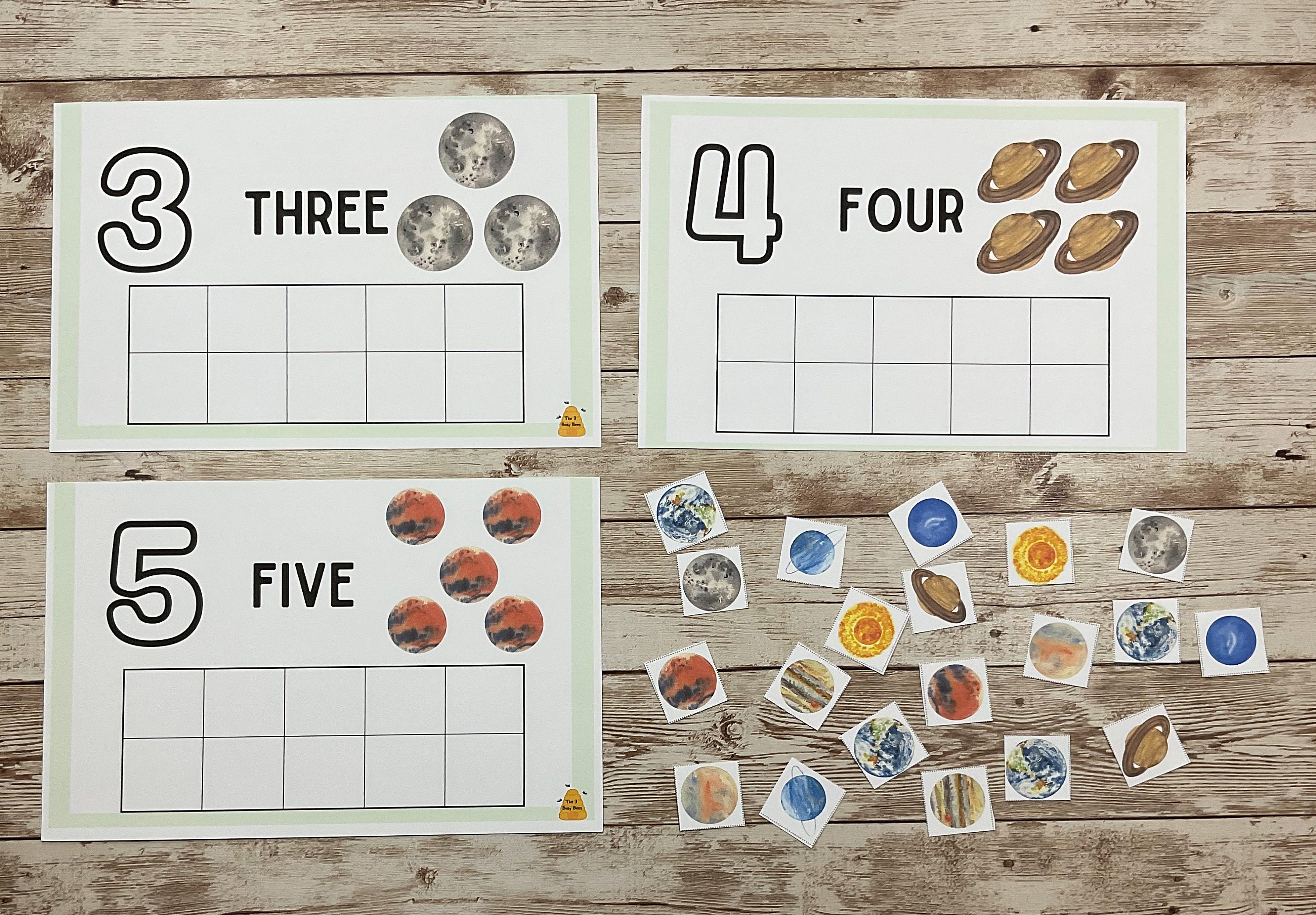 Solar System Ten Frame Cards Solar System Learning Planets Printable ...