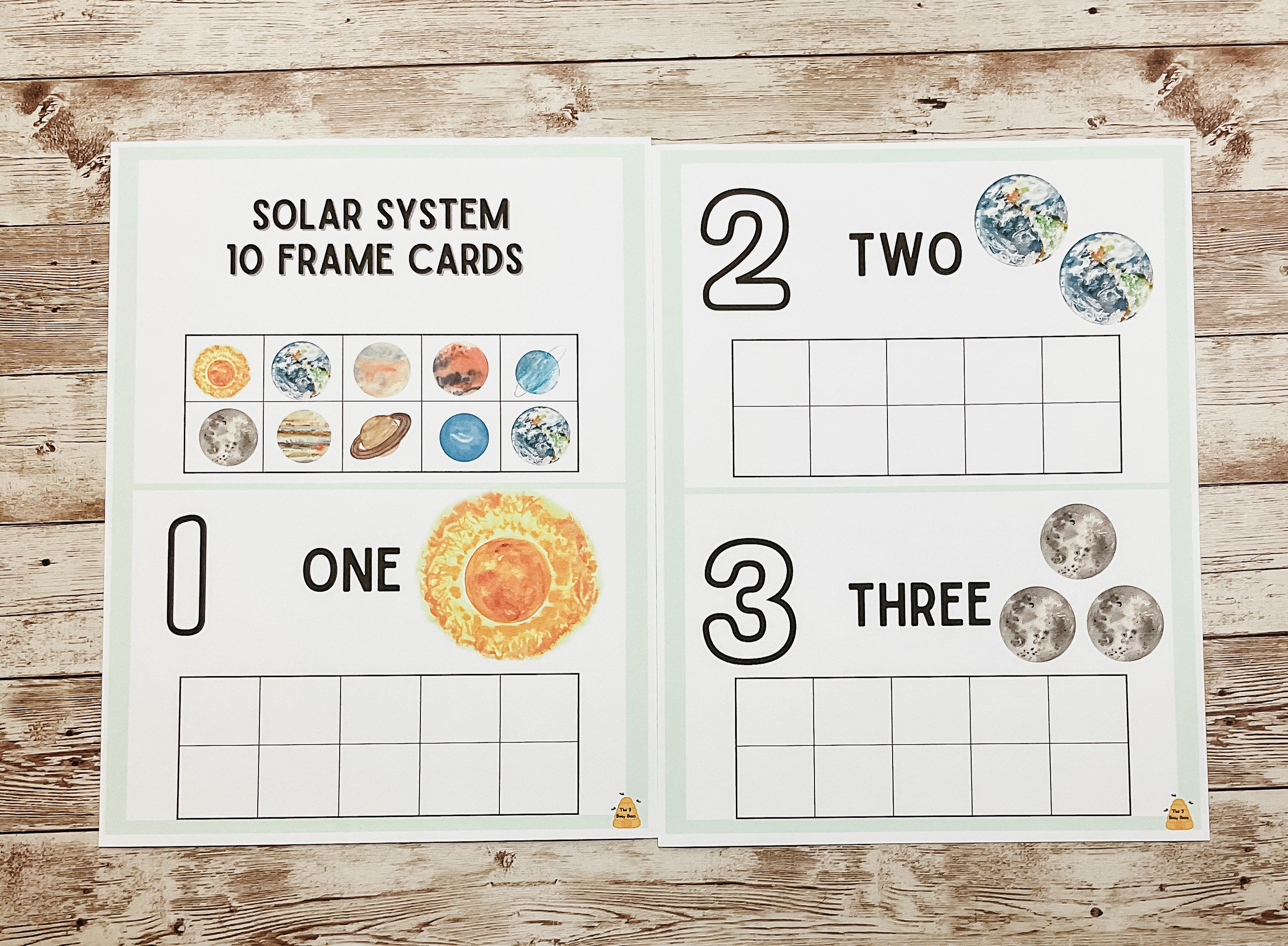 Solar System Ten Frame Cards Solar System Learning Planets Printable ...