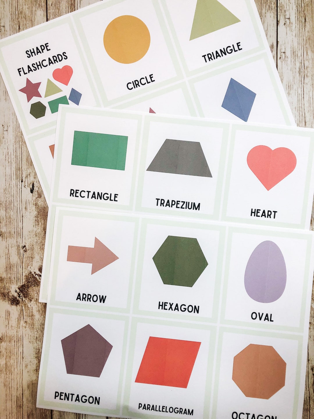 Shape Flash Cards • Montessori Printable • Educational Material • Shape ...
