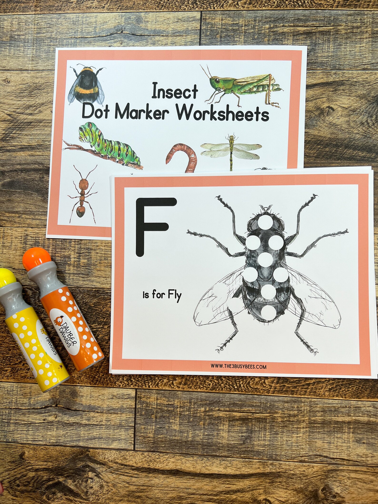 Insect Dot Marker Sheets • Montessori Printable • Do-a-dots • Mini ...