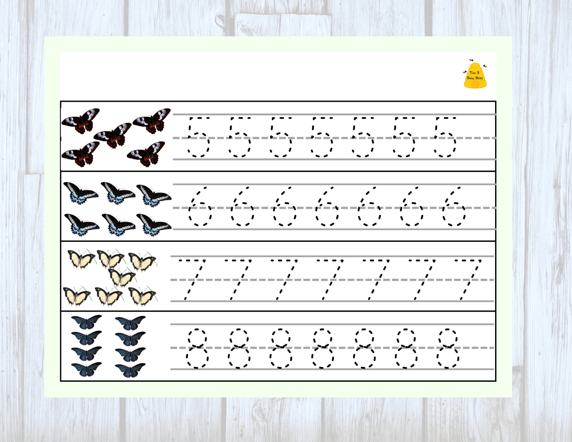 Butterfly Number Tracing • Montessori Printable • Butterfly Study ...