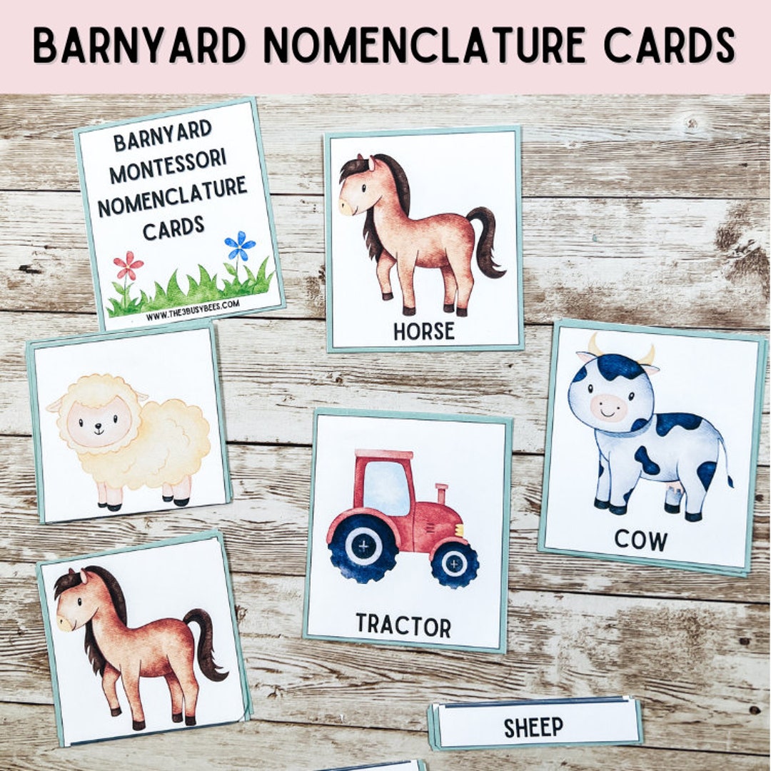 Barnyard Nomenclature Cards • Preschool Printable • 3 Part Cards ...