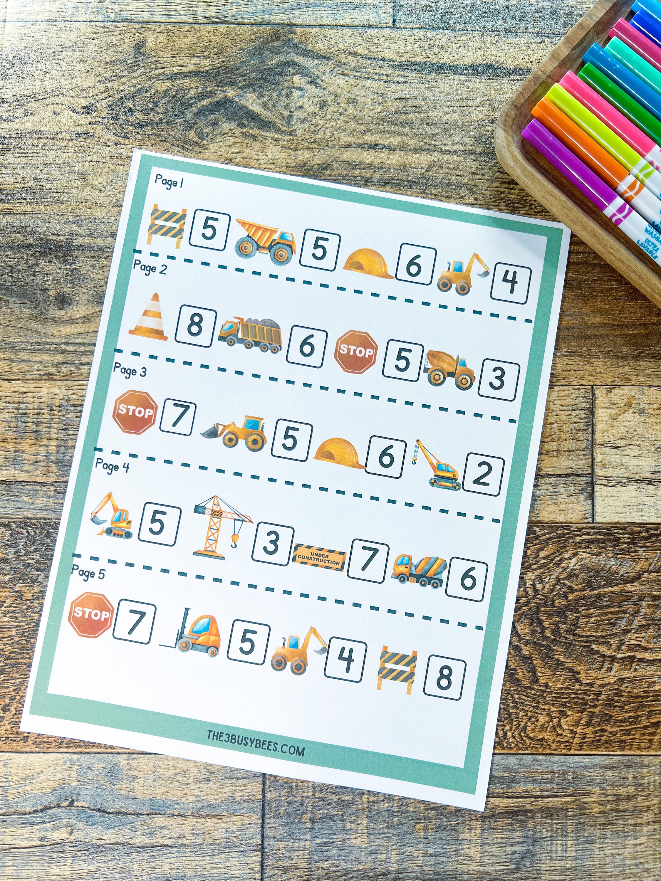 I Spy Construction Zone // I Spy Printable Game // Preschool Printables ...