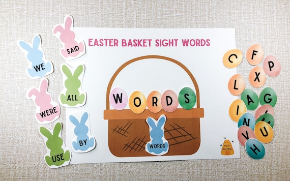 Easter Basket Sight Words Printable Easter Printable | Etsy