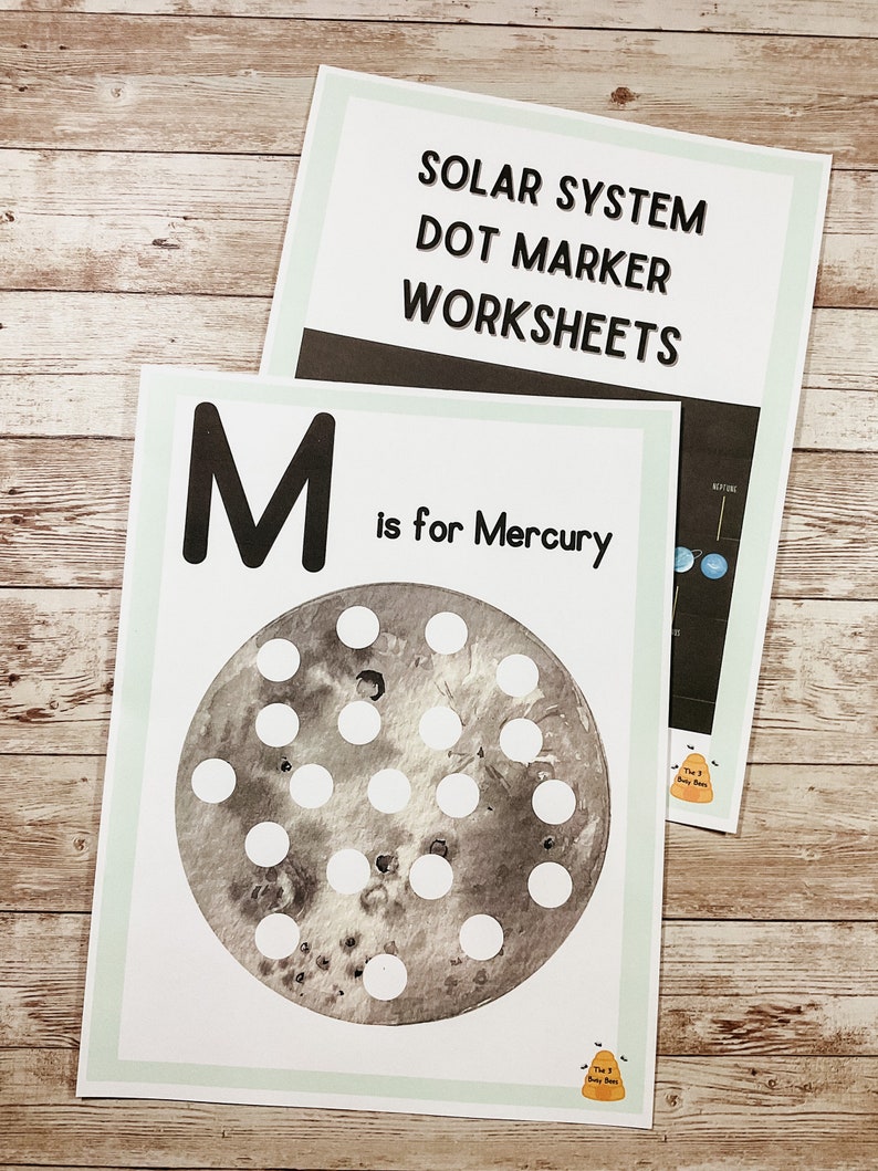 Solar System Dot Marker Worksheets • Solar System Learning • Planets ...