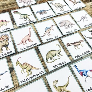 Dinosaur Flash Cards // Watercolor Flash Cards - Etsy