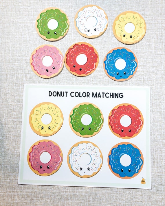 Donut Color Matching Printable Preschool Printable - Etsy
