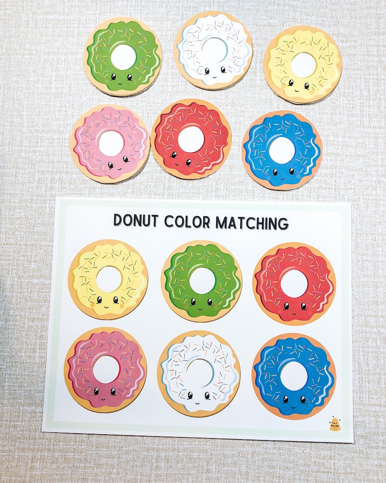 Donut Color Matching Printable • Preschool Printable • Homeschool ...