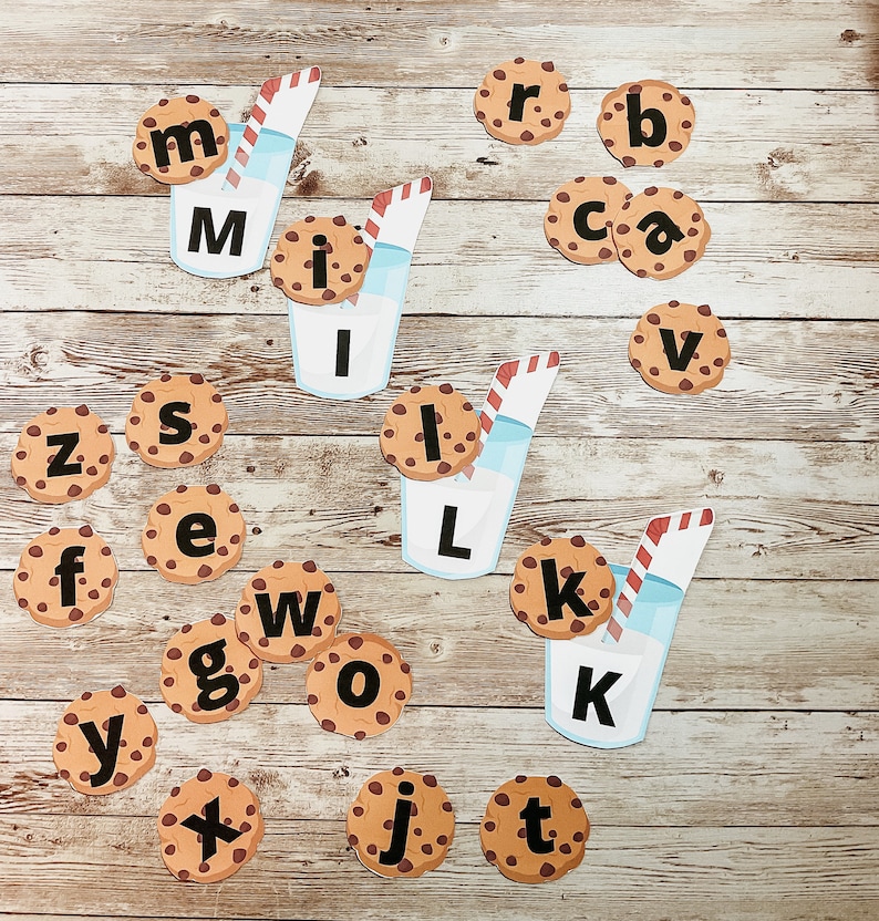 Milk and Cookies Letter Matching • Letter Recognition Activity ...