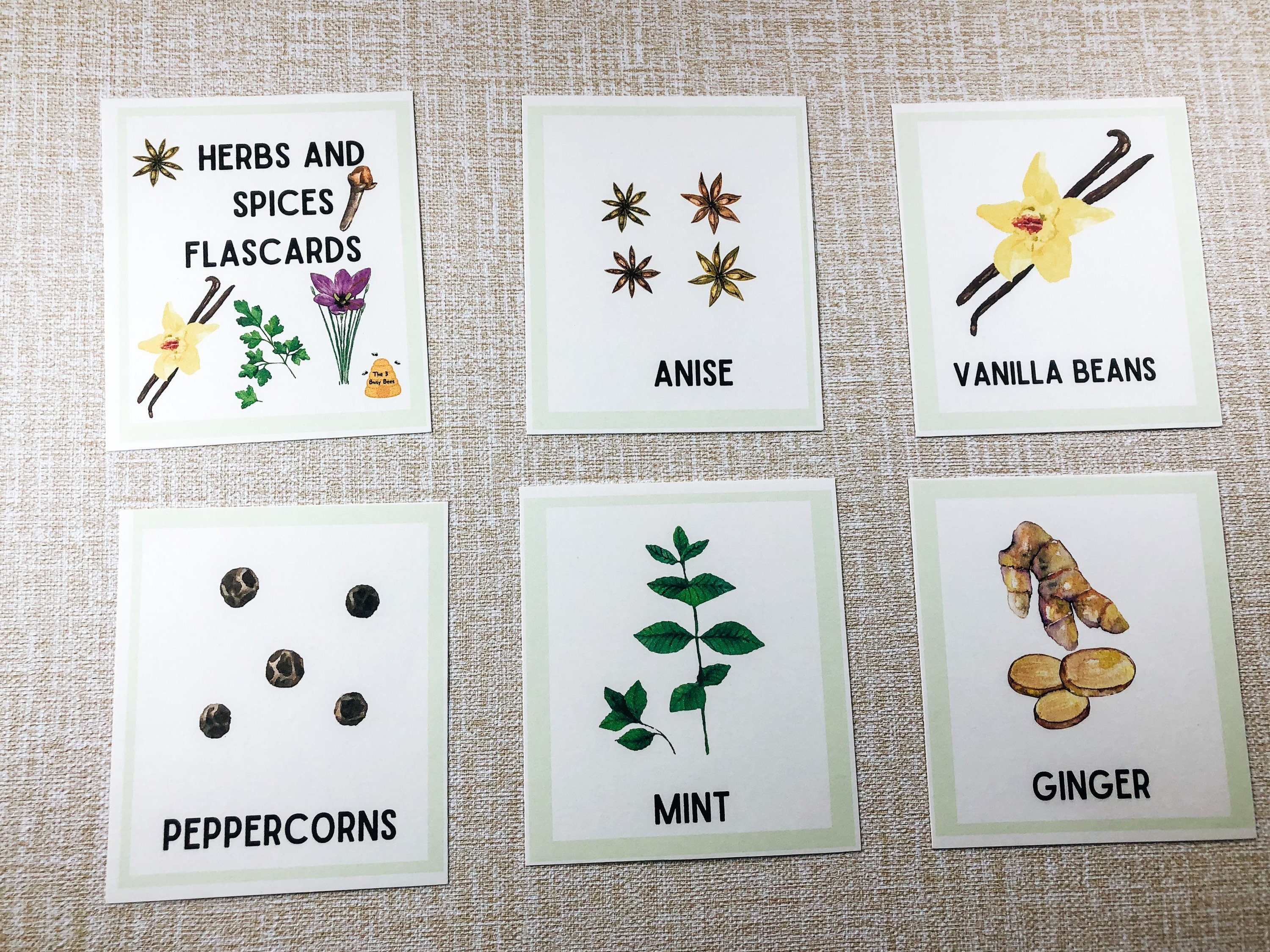 Herbs and Spices Flash Cards Printable • Preschool Printable • Crunchy ...