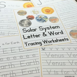 Solar System Letter and Word Tracing • Solar System Learning • Planets ...
